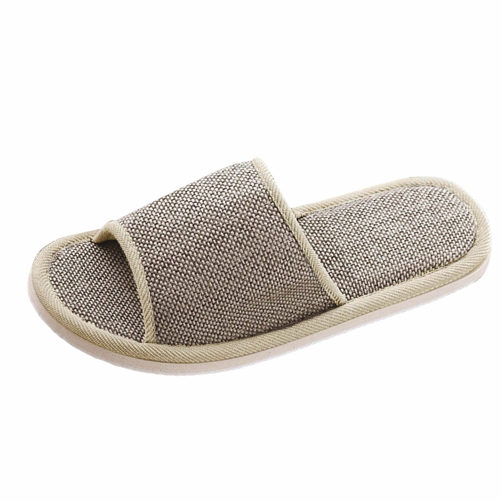 OJSFQUFP Open Toe House Slippers for Women Men Soft Cotton Indoor Shoes Memory Foam Slip On ...