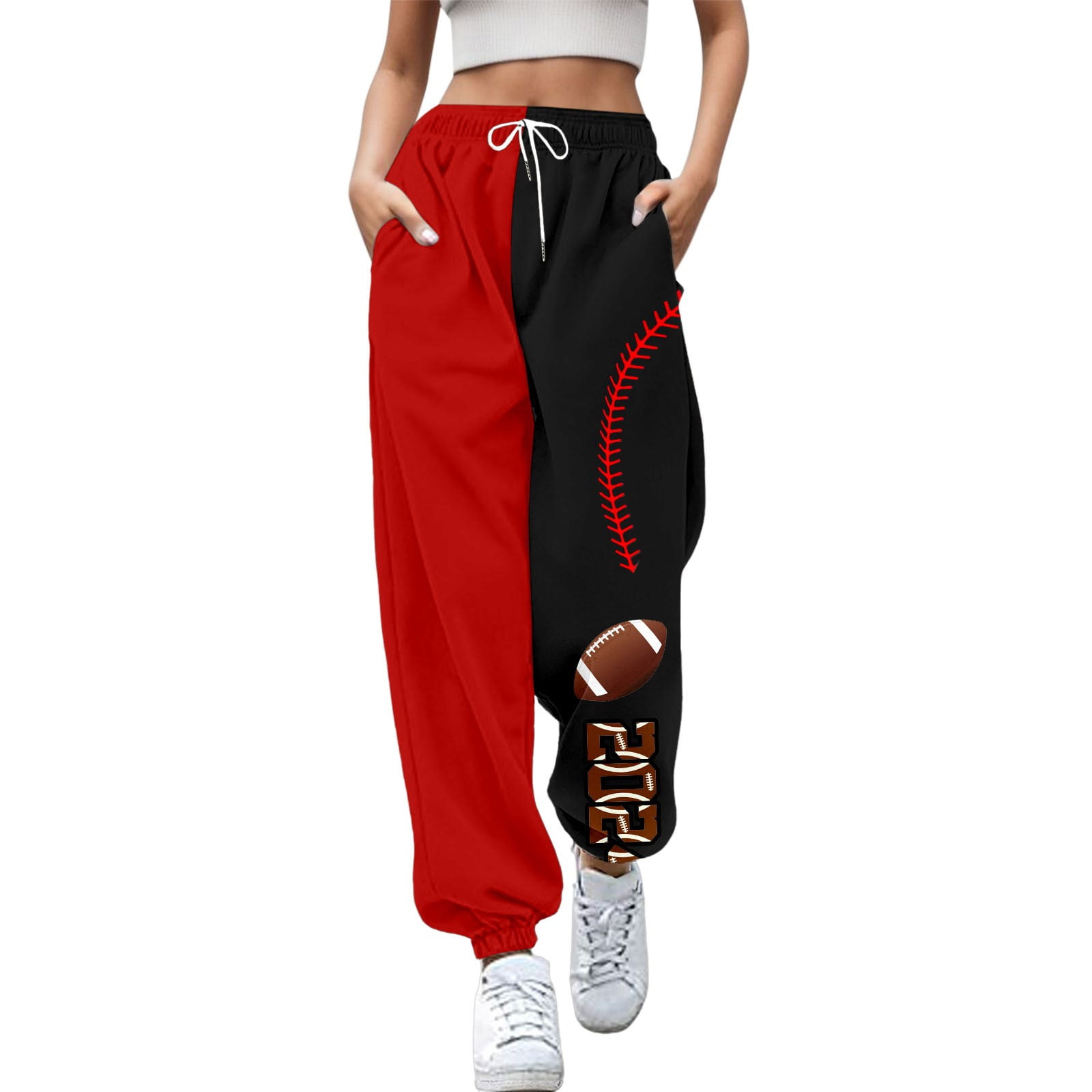 OJSFQUFP Plus Size Office Clothes for Women Red Women Fashion Trousers ...