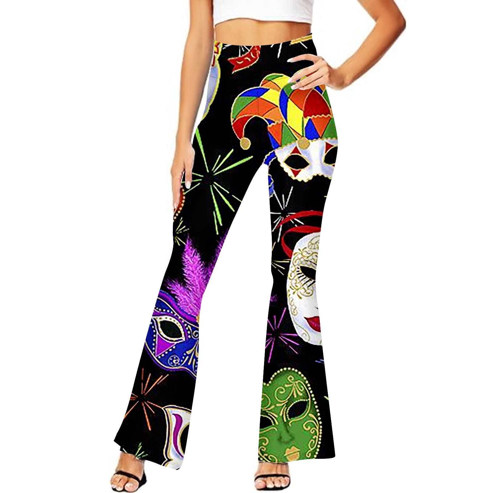 OJSFQUFP Ropa De Mujer White Bell Bottom Pants for Woman Carnival ...