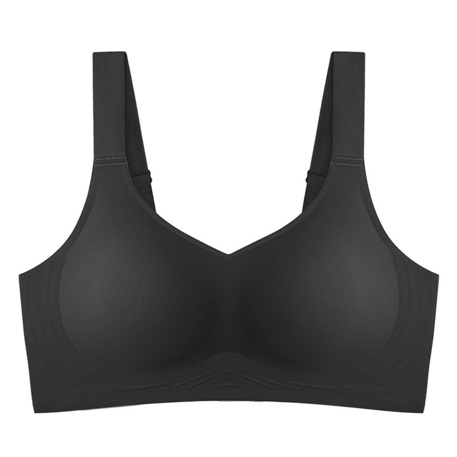 OJSFQUFP Sports Bra Black Women's Seamless Wireless Bralette Padded ...