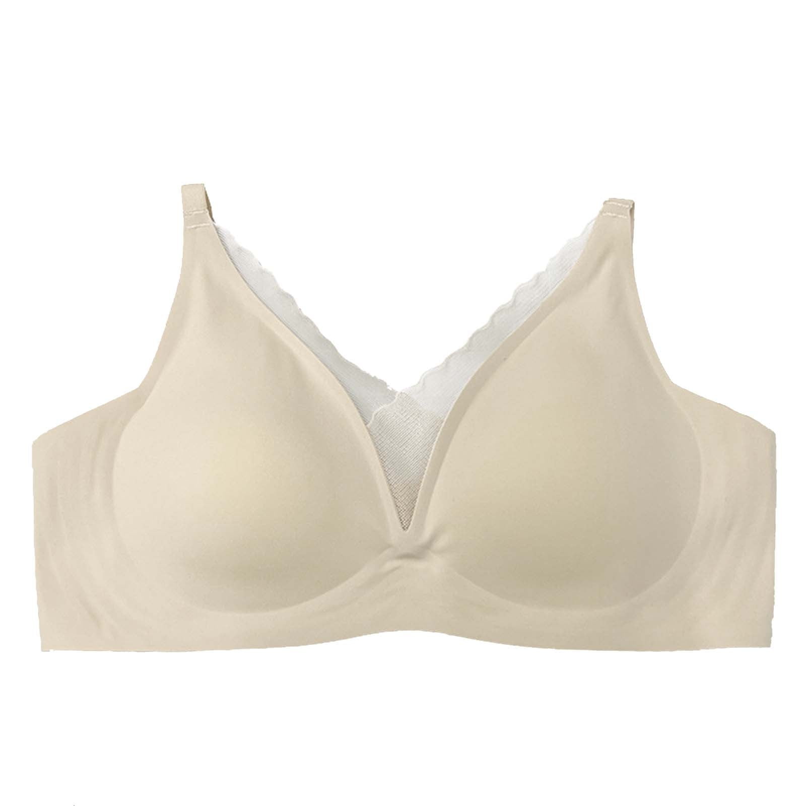 OJSFQUFP Stretchy Bras Beige Women's Seamless Latex Bra French Sexy ...