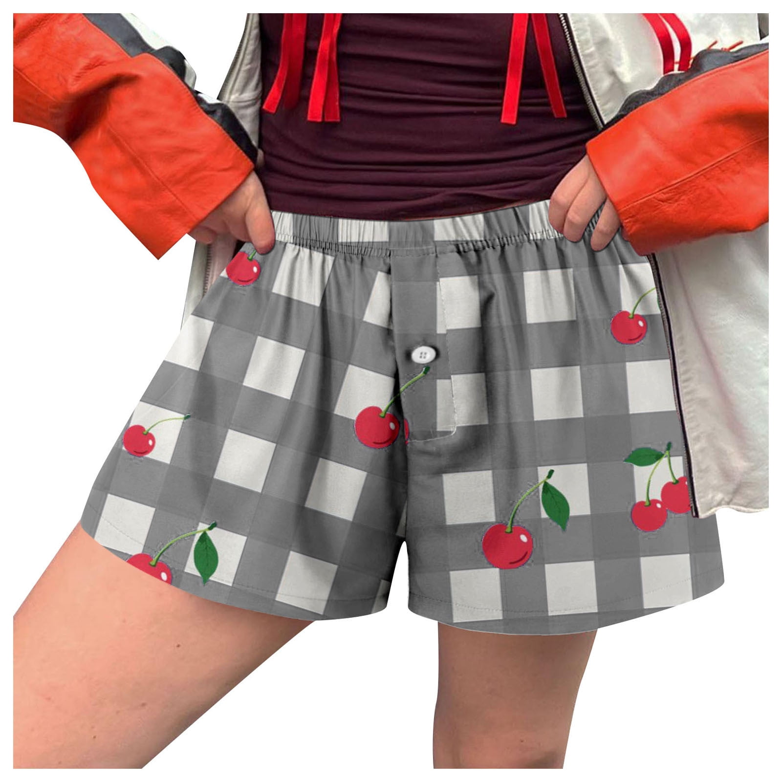 OJSFQUFP Walking Shorts Women Grey Women Shorts Cute Soft Elastic Low ...
