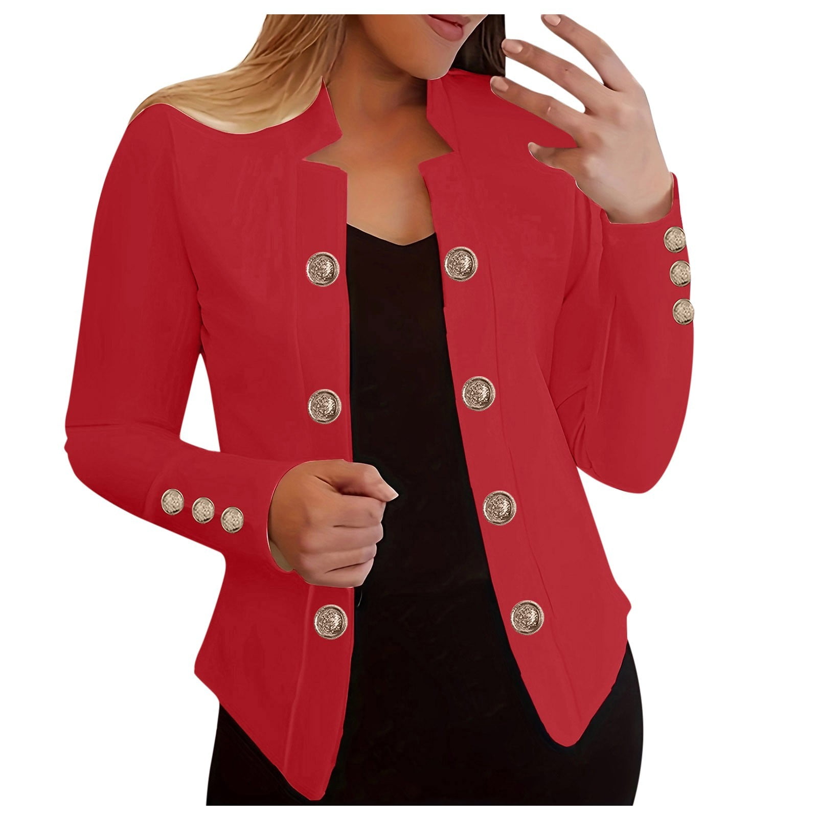 OJSFQUFP Wind Breaker Jacket Womens Red Womens Business Casual Fall ...