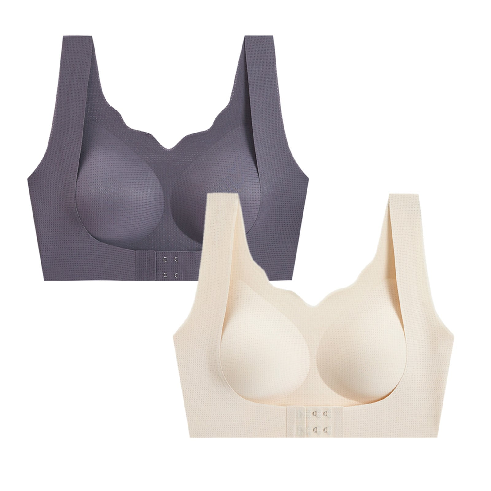 OJSFQUFP Woman Bras Multicolor 2Pcs Womens Seamless Rimless Tank Style ...