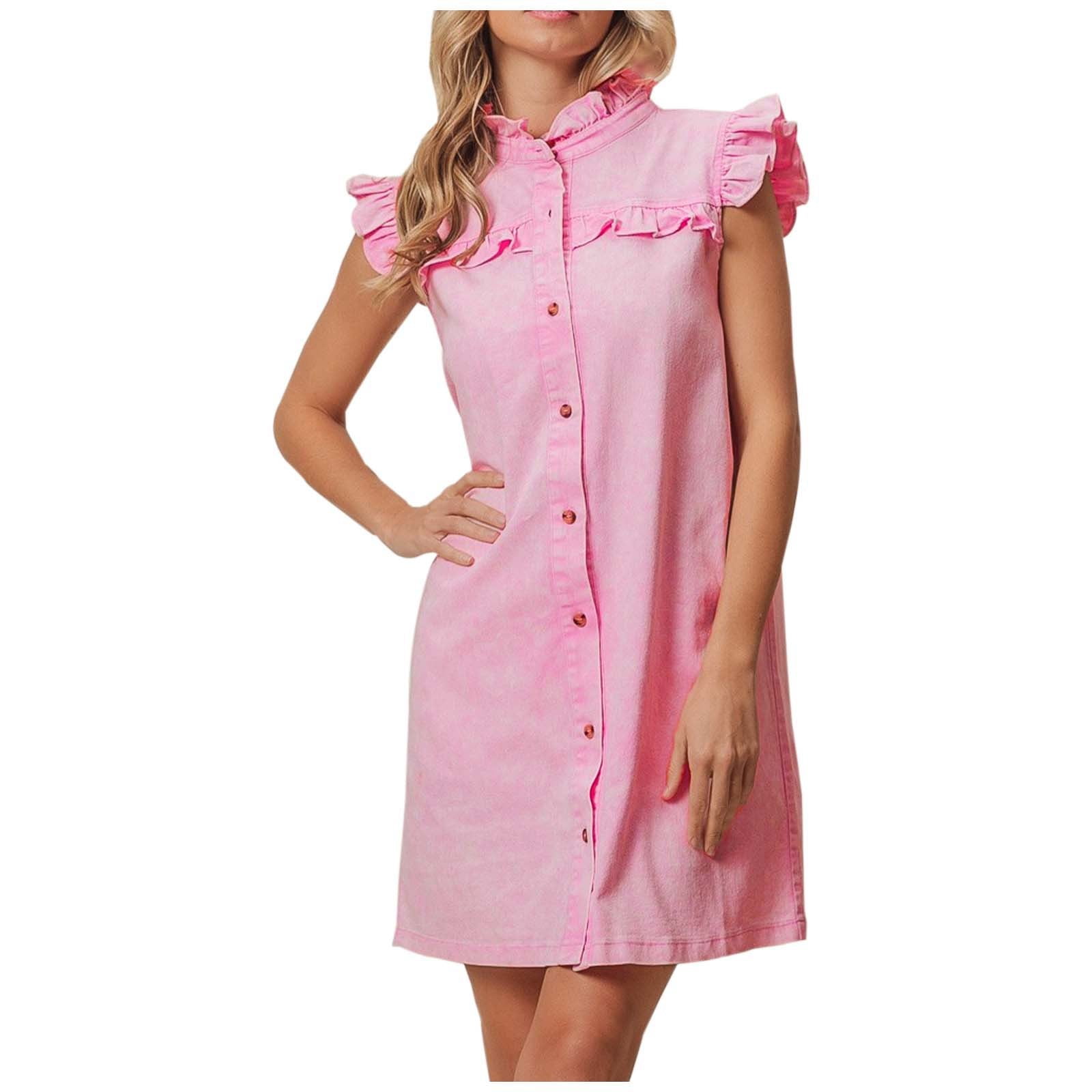 OJSFQUFP Women Dress Red Women'S Summer Lightweight Flutter Sleeve ...