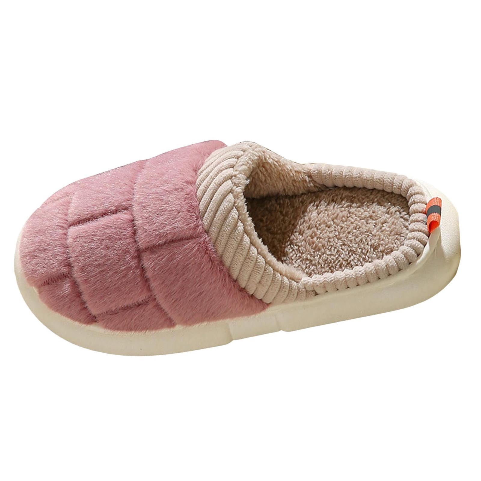 OJSFQUFP Women's Cozy Memory Foam Slippers Square Plaid Men'S And Women ...