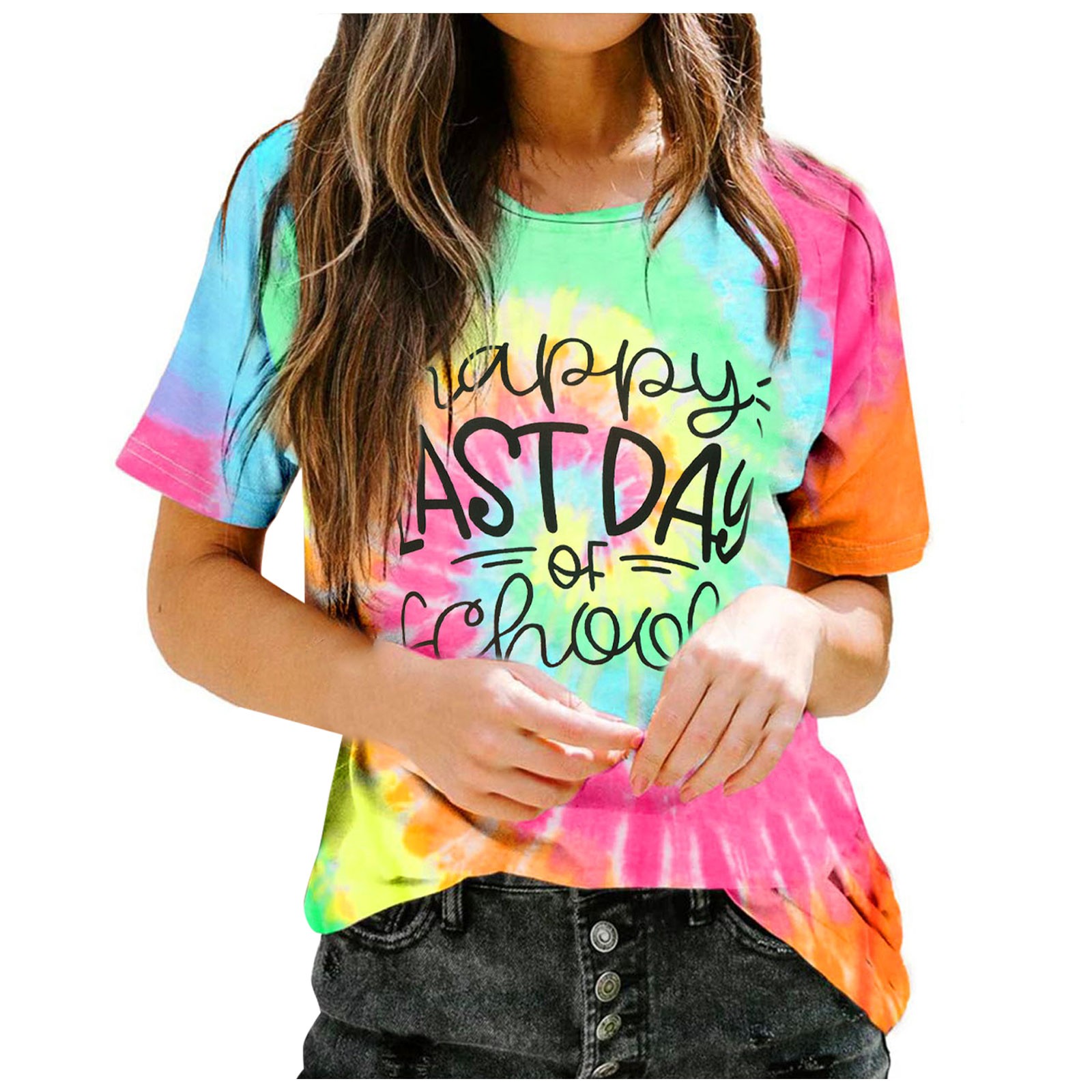OJSFQUFP Women's Tee Shirts Loose Fit Mint Green Women School Out for ...