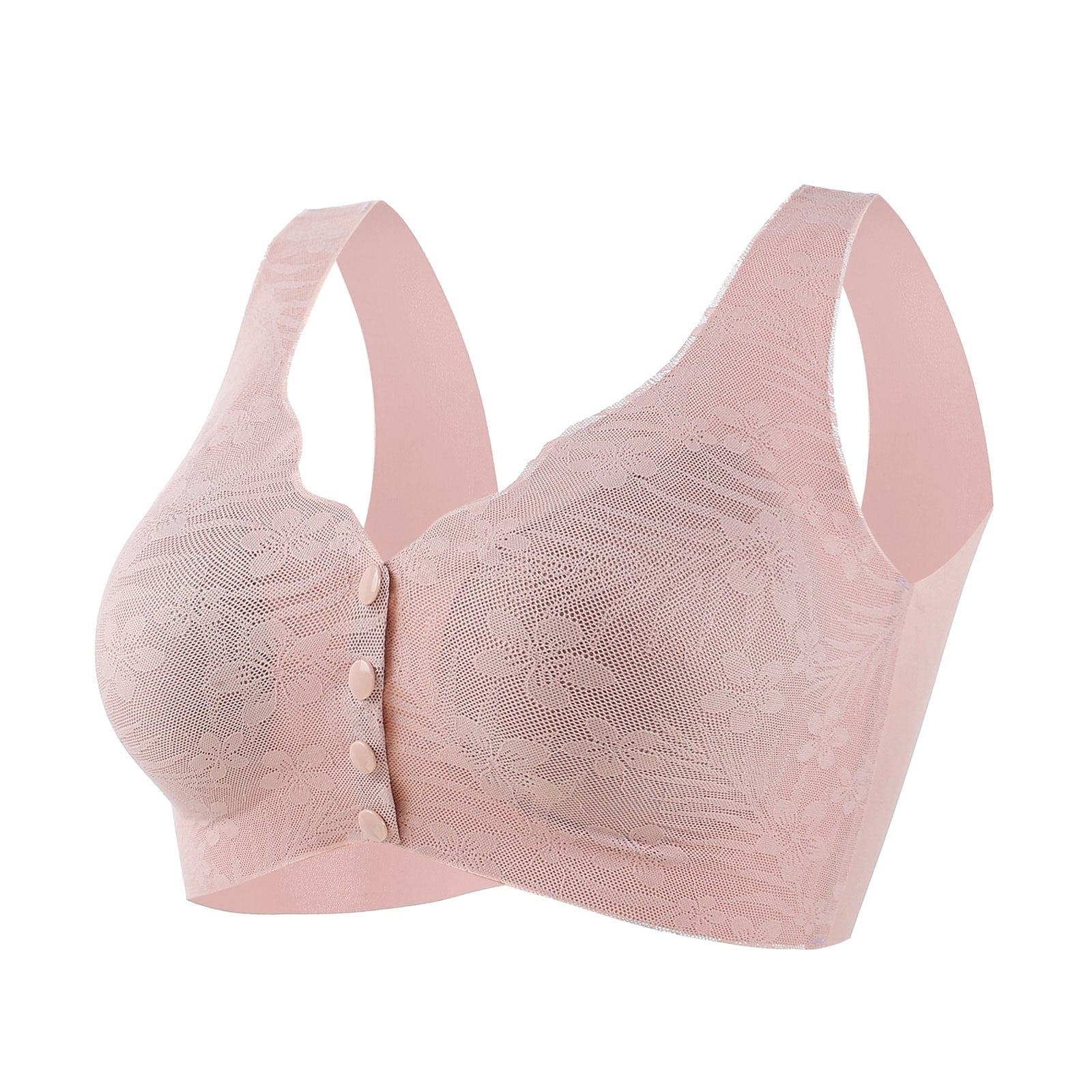 OJSFQUFP Womens Bras Pink Women Bra Mother Underwear Front Button Bra ...