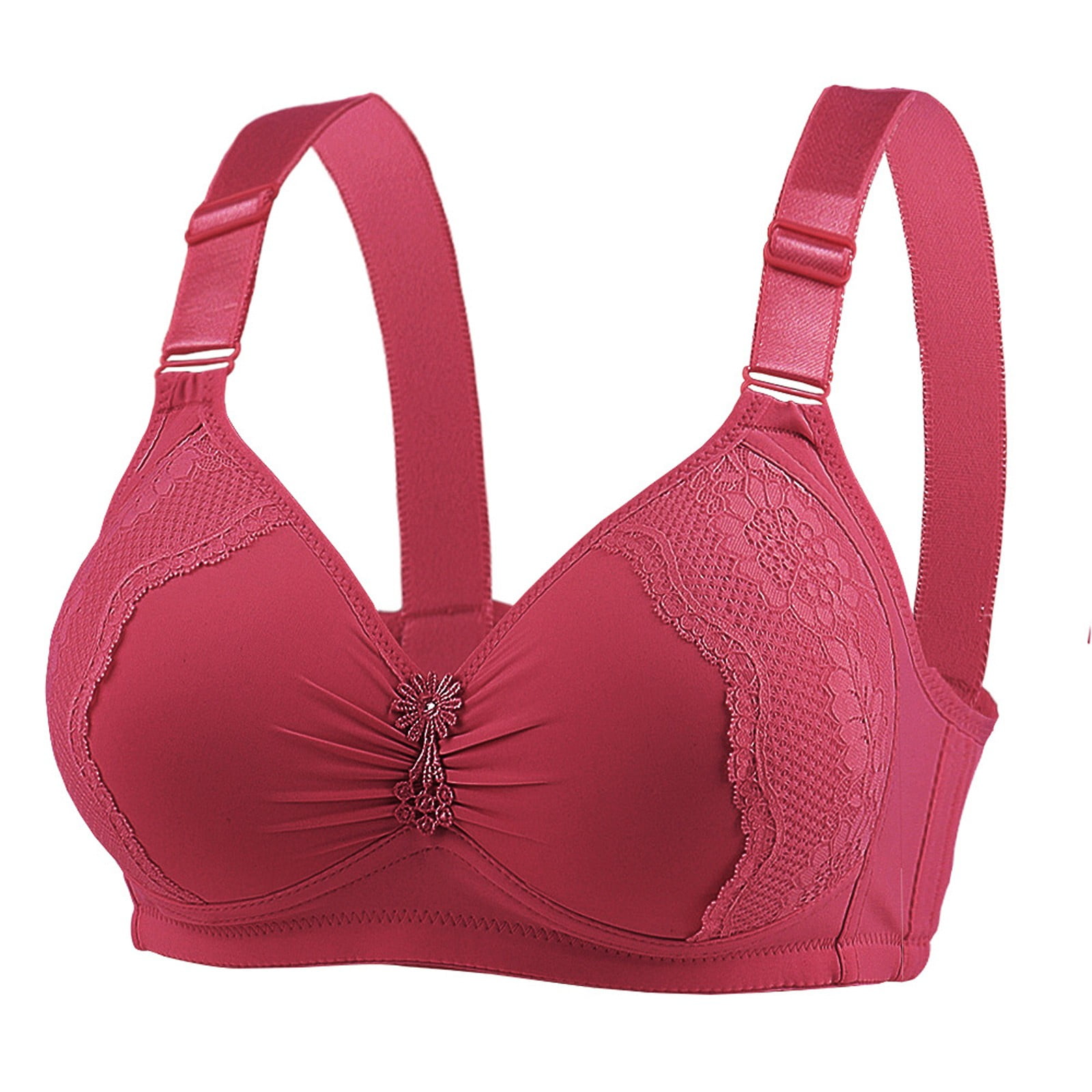 OJSFQUFP Yoga Bra Red Women's Comfortable and Sexy Large Size Underwear ...