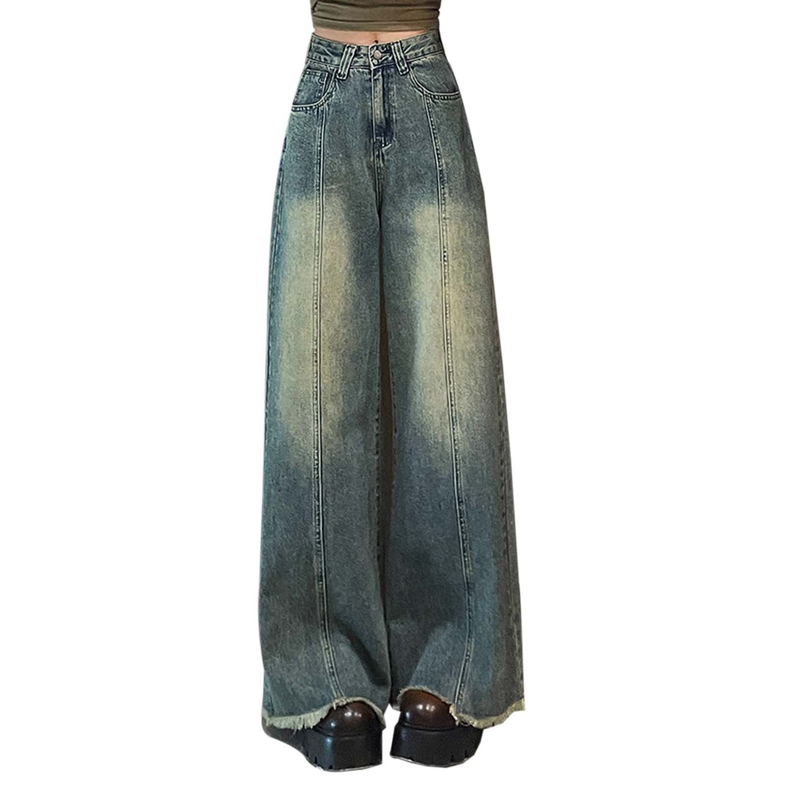 OJSFQUFP pajama jeans Dark Blue Women's Fashion Soft Solid Color Edge ...