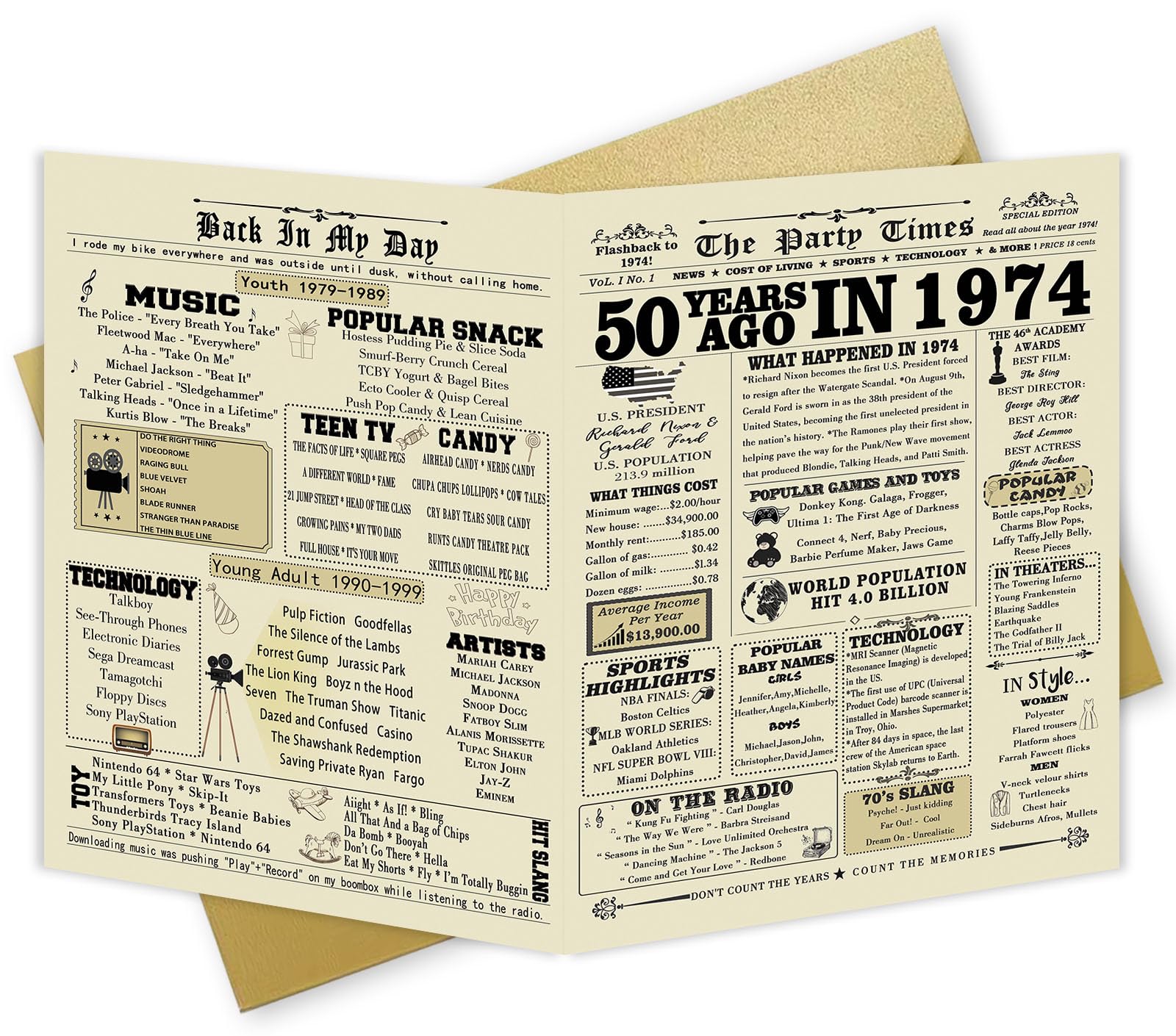 OJsensai Big 50th Birthday Gifts for Him Her, Vintage Bday Card for ...