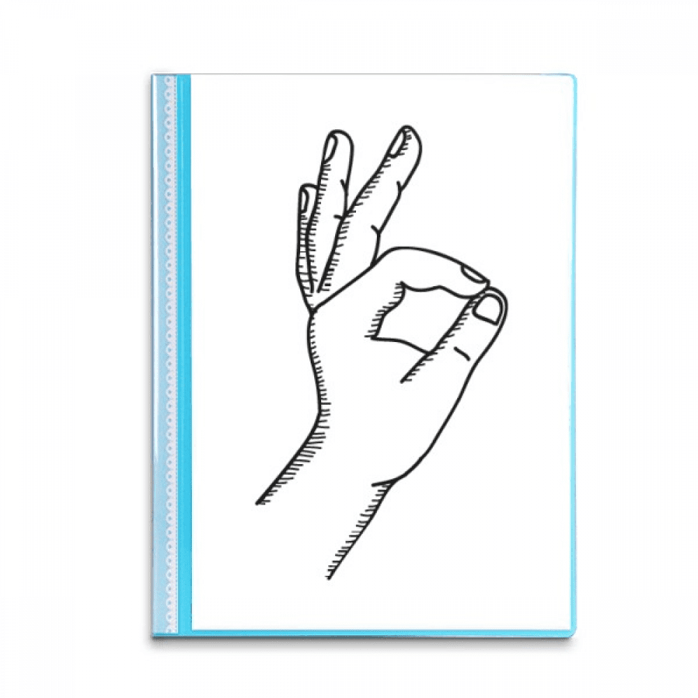 OK Gesture Line Drawing Pattern Book Sheet Protectors Portfolio Binder ...