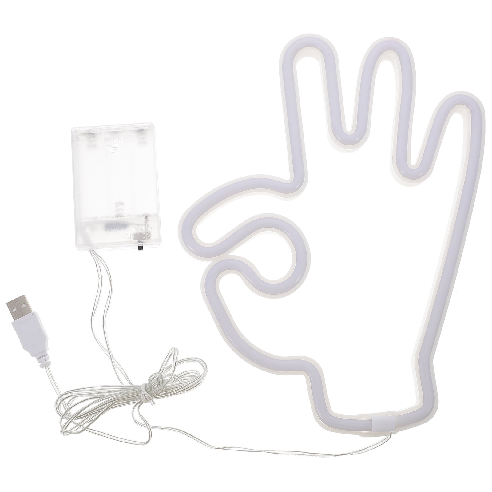 OK Gesture Neon Light Room Neon Sign Bedside Lamp OK modeling Night ...