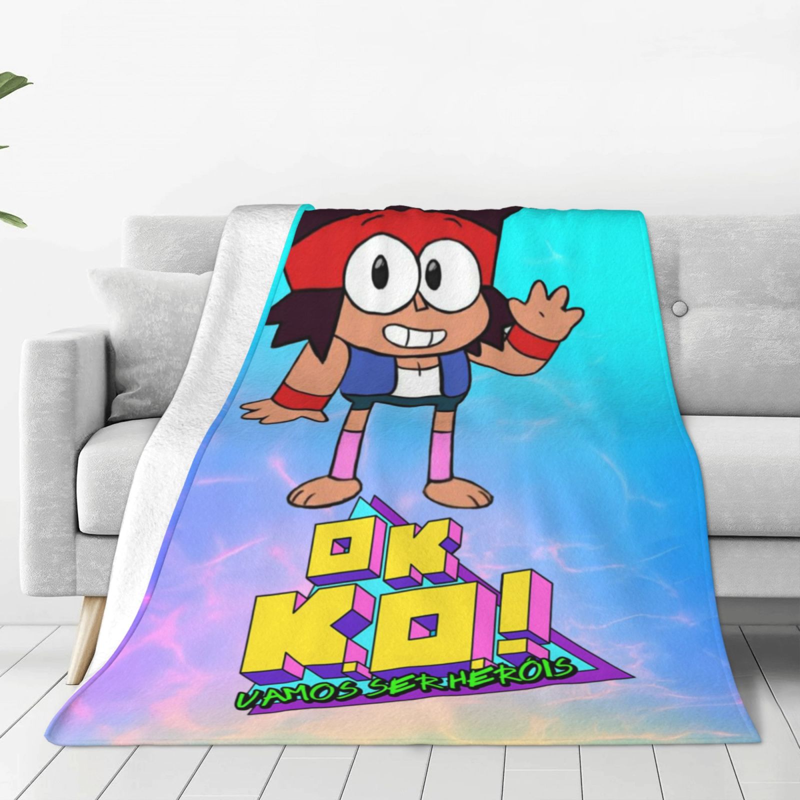 OK K.O.! Let'S Be Heroes Throw Blanket Couch Bed Sofa Soft Lightweight ...