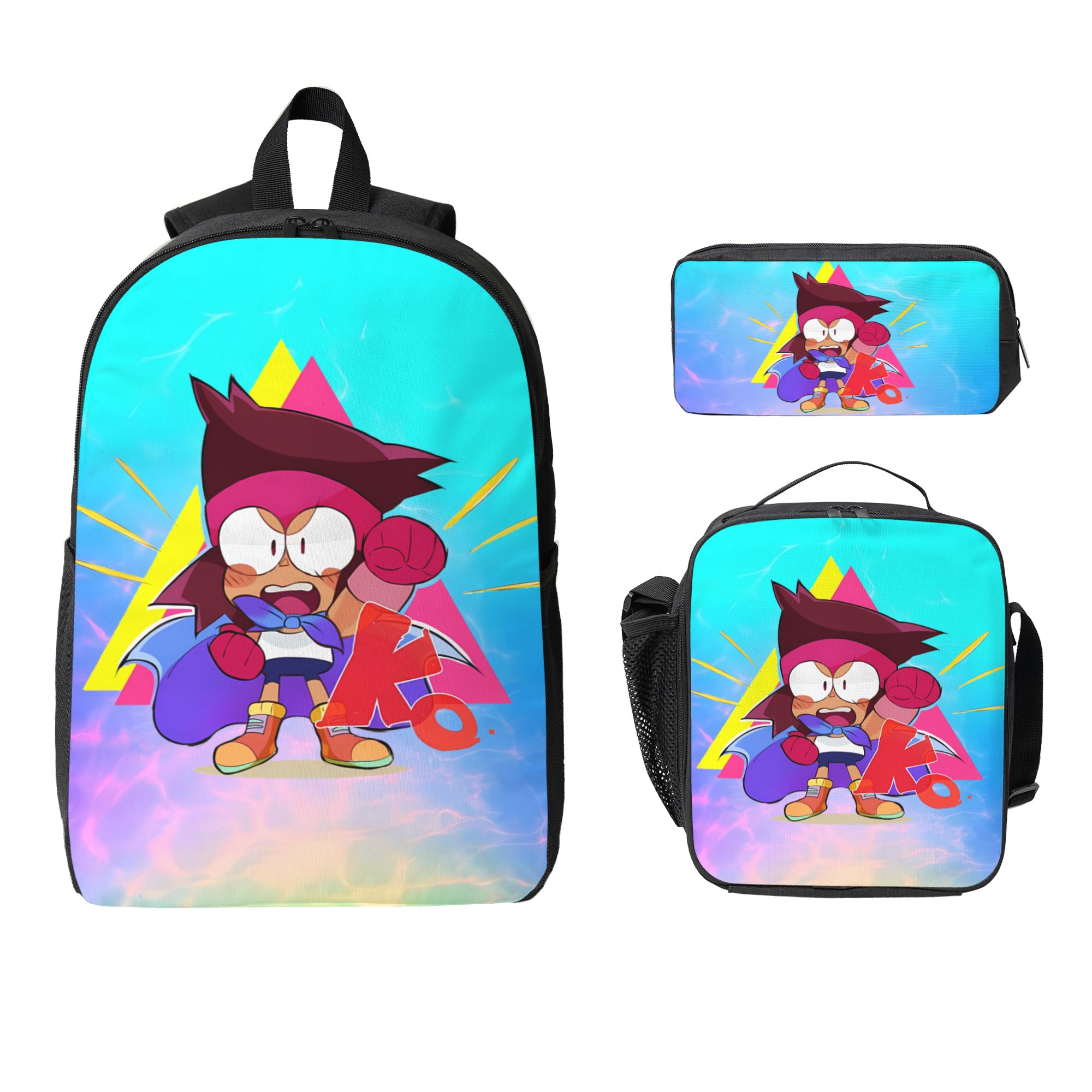 OK K.O.! Let'S Be Heroes 3 Piece Backpack Set With Lunch Bag Pencil ...