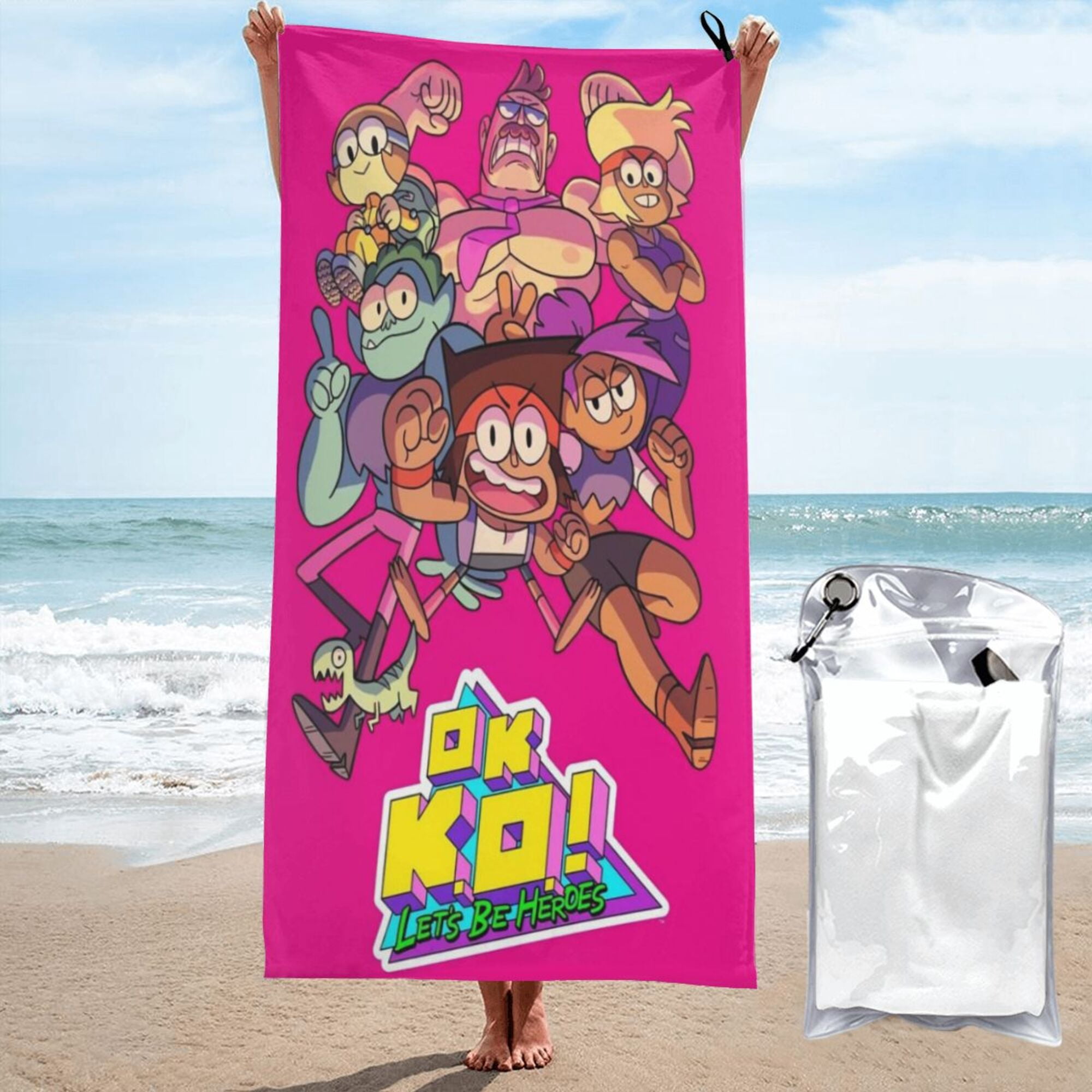 OK K.O.! Let's Be Heroes Cartoon quick drying bath towel Microfiber ...