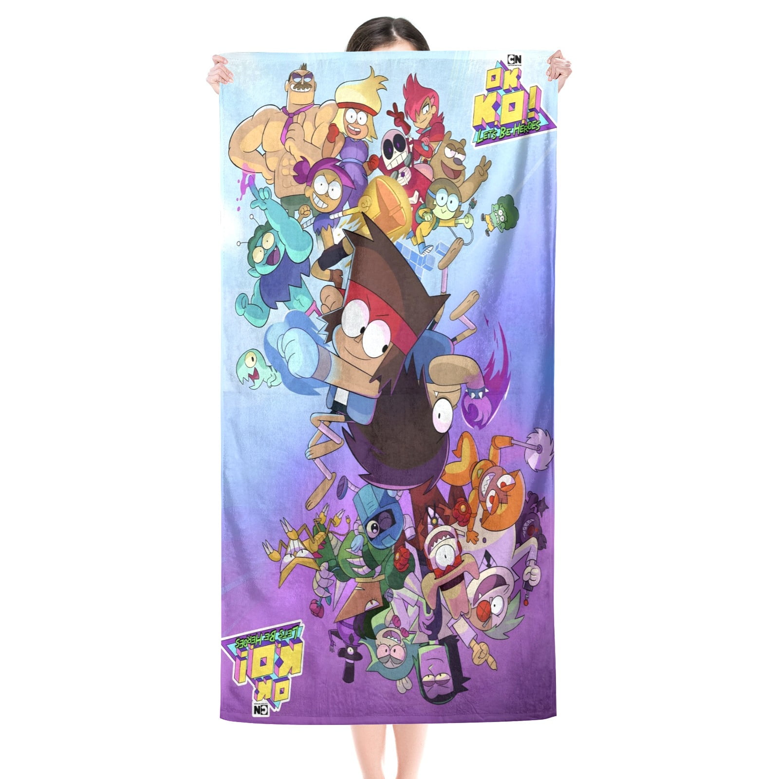 OK K.O.! Let's Be Heroes Double-Side Dry-Quick Art Towel.30" x 60 ...