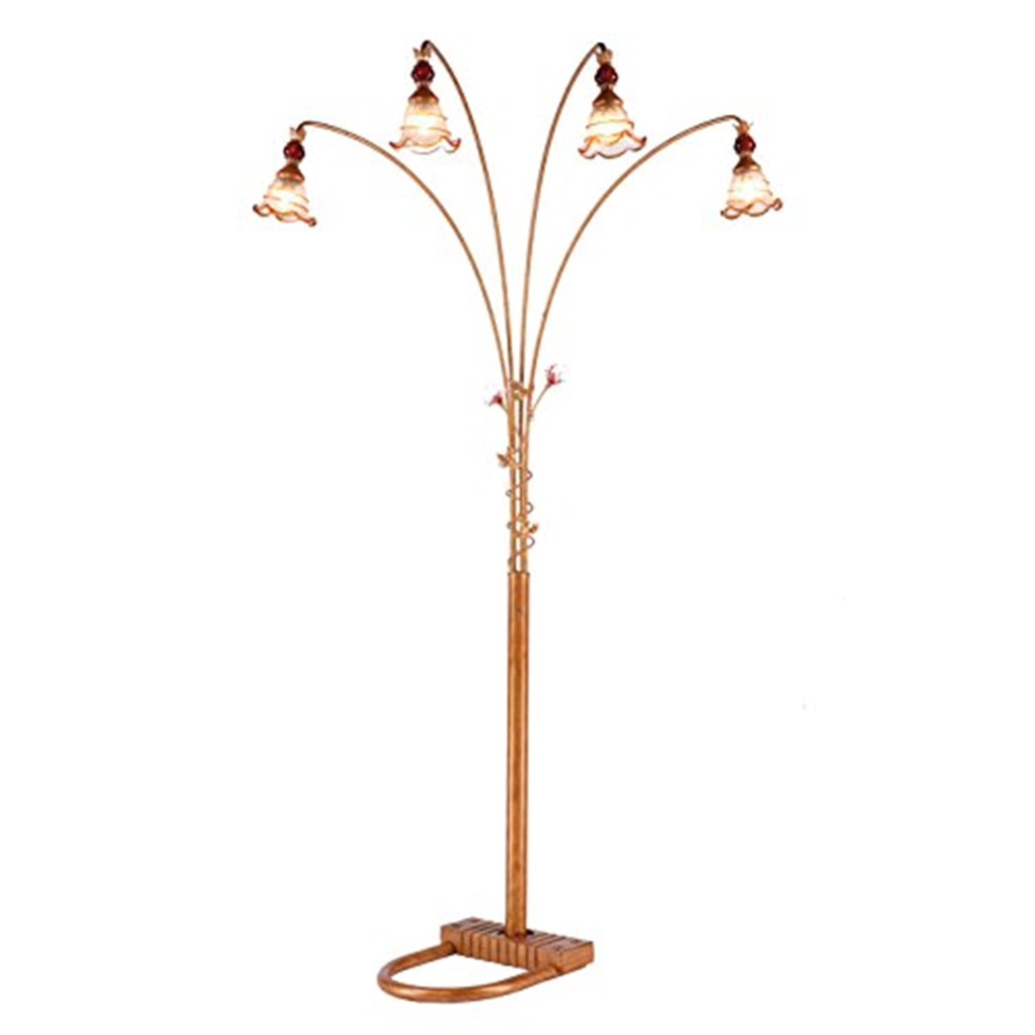 OK Lighting Brand 92"H Arch Lamp in Antique Gold Base Color Finish ...