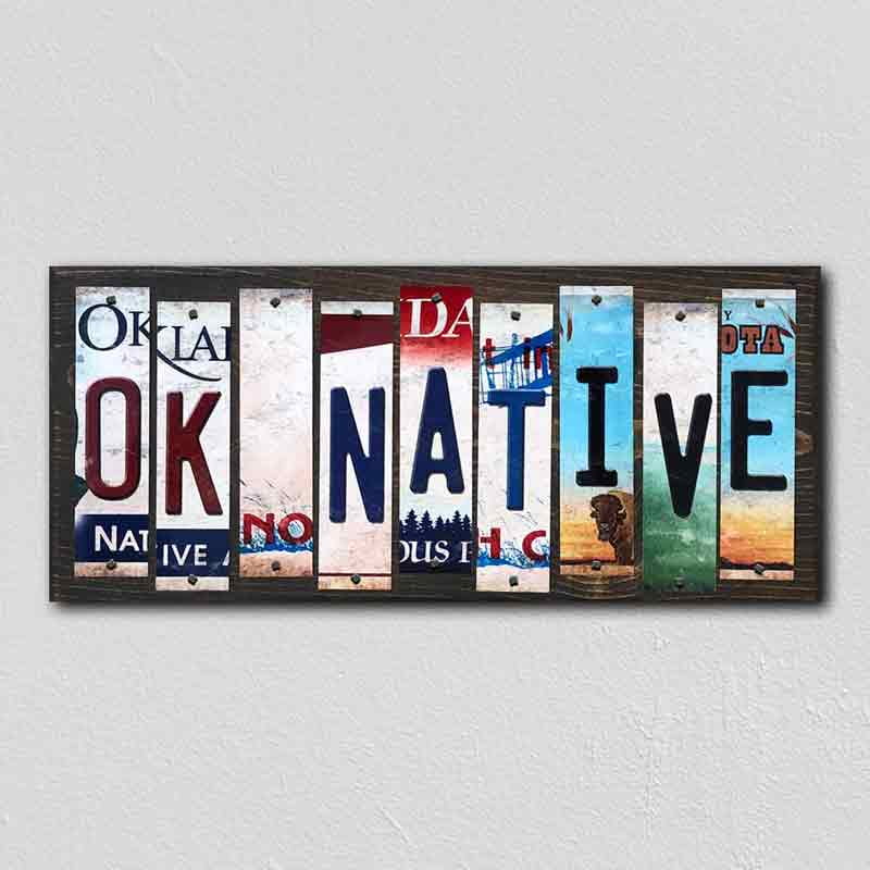 OK Native License Plate Tag Strips Novelty Wood Signs WS-537 8" x ...