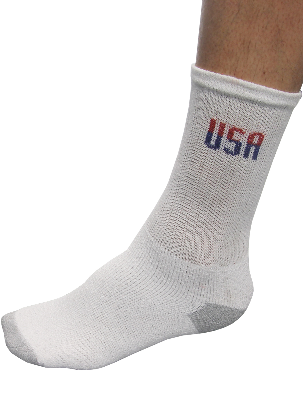 OK Sports First Quality USA Crew Golf Socks (4-Pair), White Fits Shoe ...