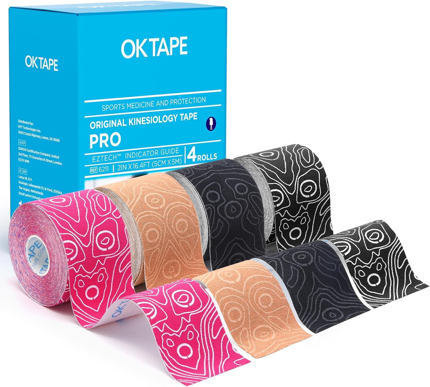 OK TAPE PRO Kinesiology Tape Uncut Roll, Elastic Physical Therapy ...