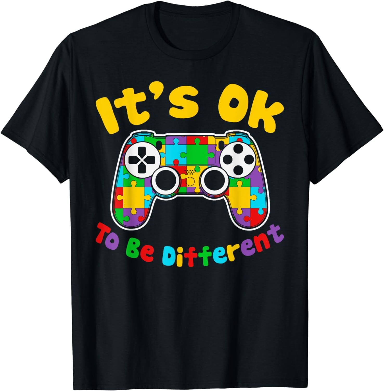 OK TO BE DIFFERENT Video Gamer Gaming Autism Awareness Month T-Shirt ...