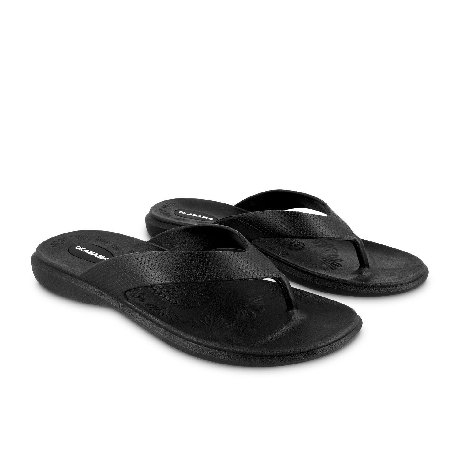 OKABASHI Women’s Maui Flip Flops - Sandals Black, Size 8-9 (ML ...
