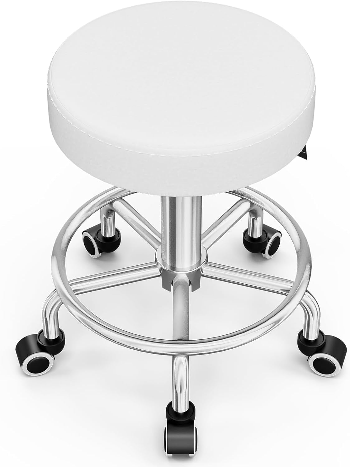 OKAKOPA Rolling Stools with Wheels, Round Height Adjustable Drafting ...