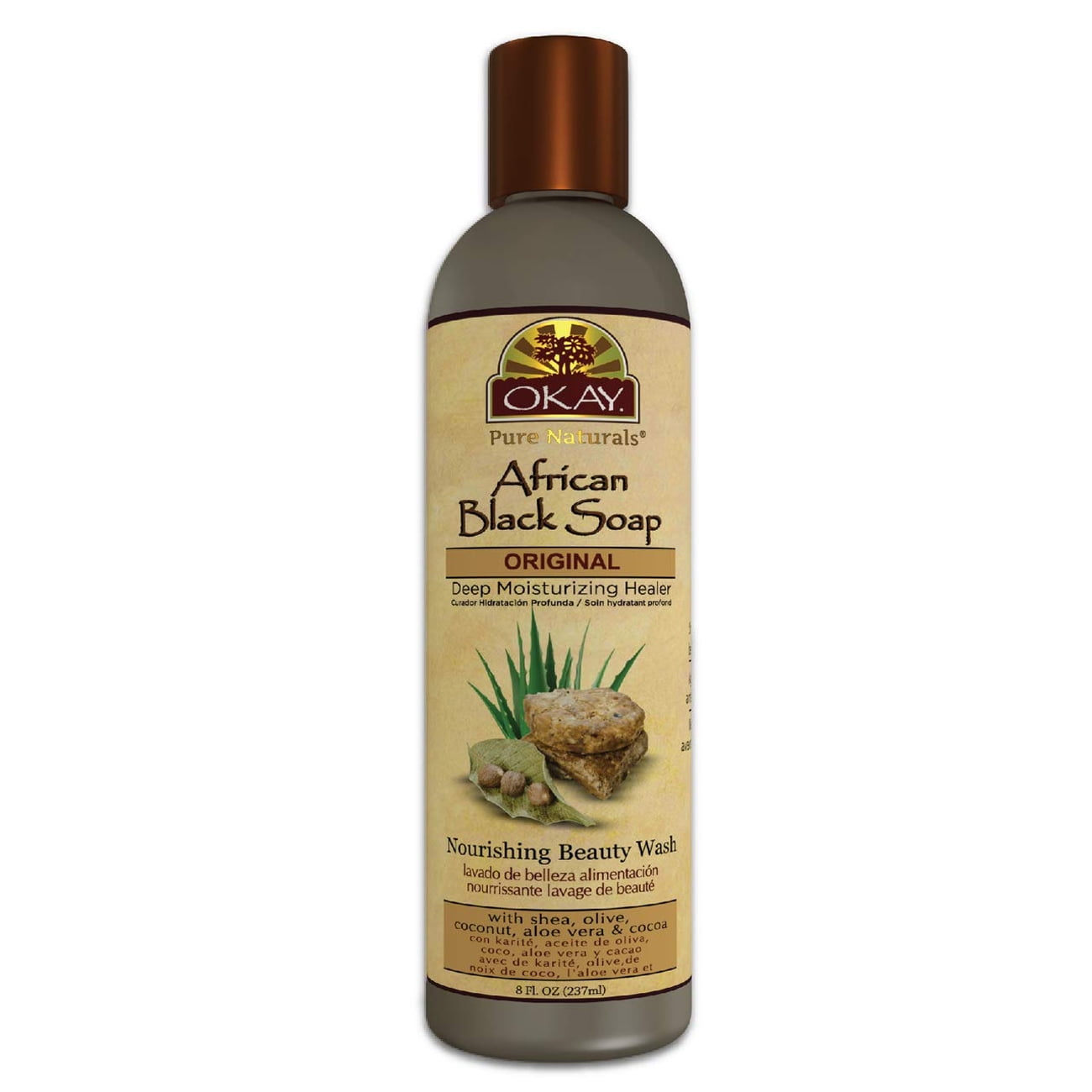 OKAY African Black Soap Liquid 8 Oz.,Pack of 12 - Walmart.com