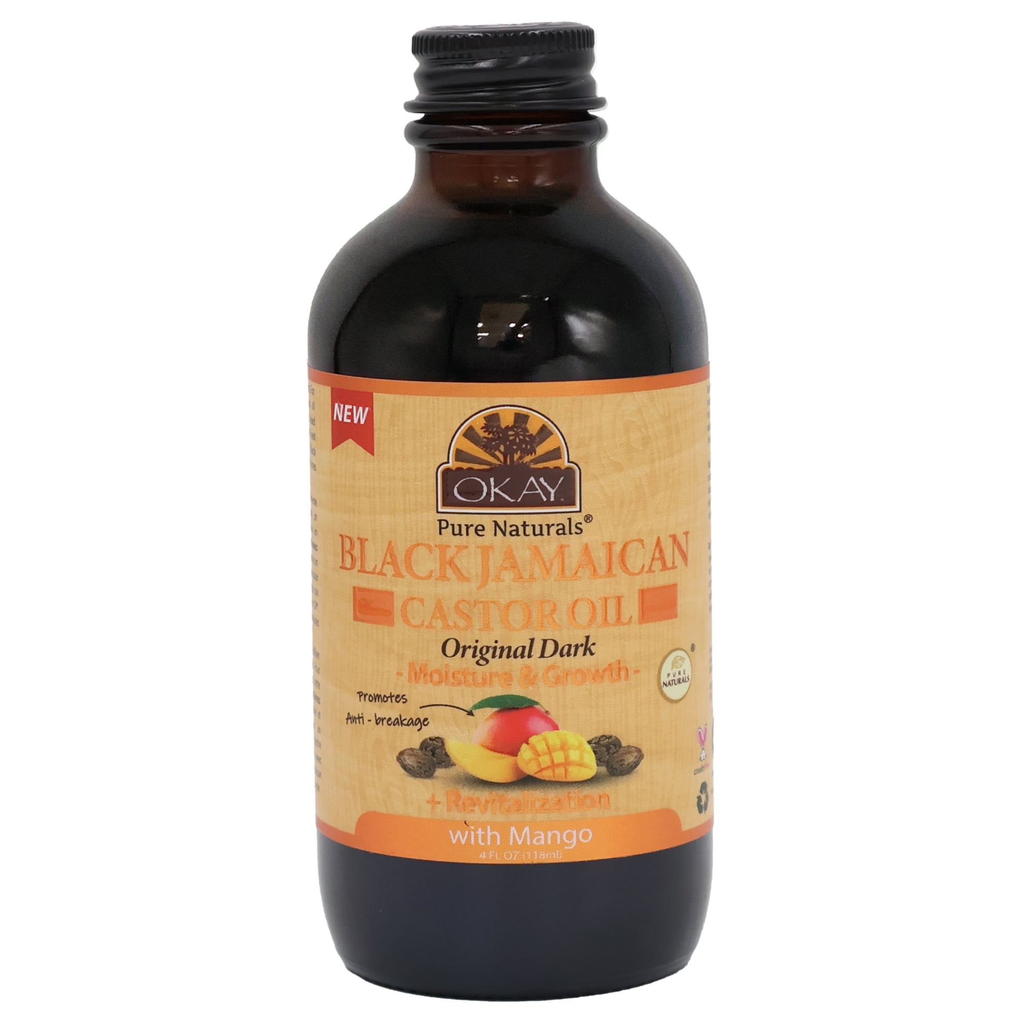 OKAY Black Jamaican Castor Oil Dark Mango, 4 Oz, Pack of 2 - Walmart.com