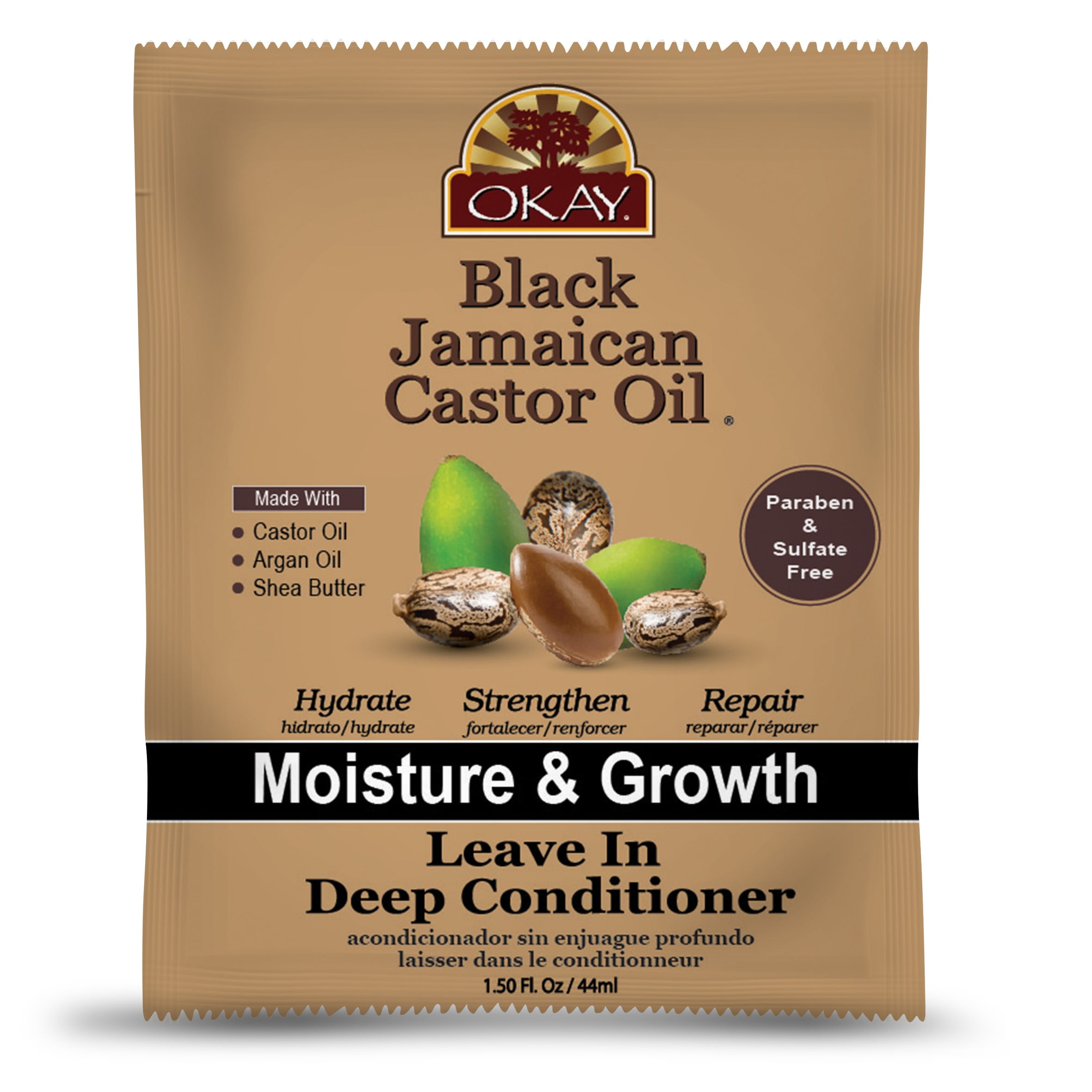 OKAY Black Jamaican Castor Oil Leave-In Conditioner, 1.5oz, Moisture ...