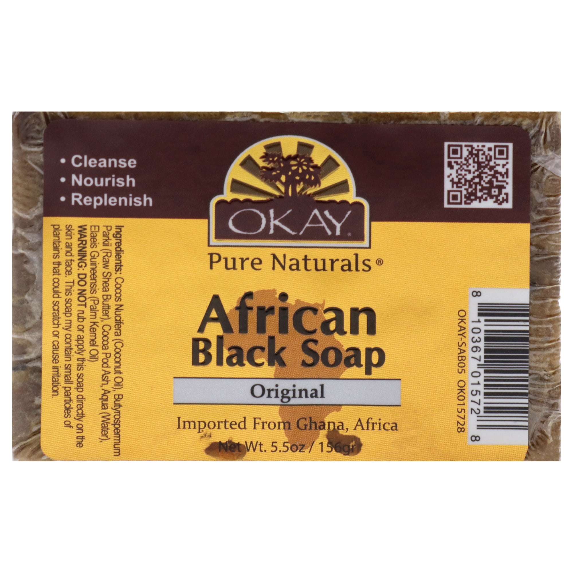 OKAY Pure Naturals African Black Original Soap - 5.5oz for Deep ...