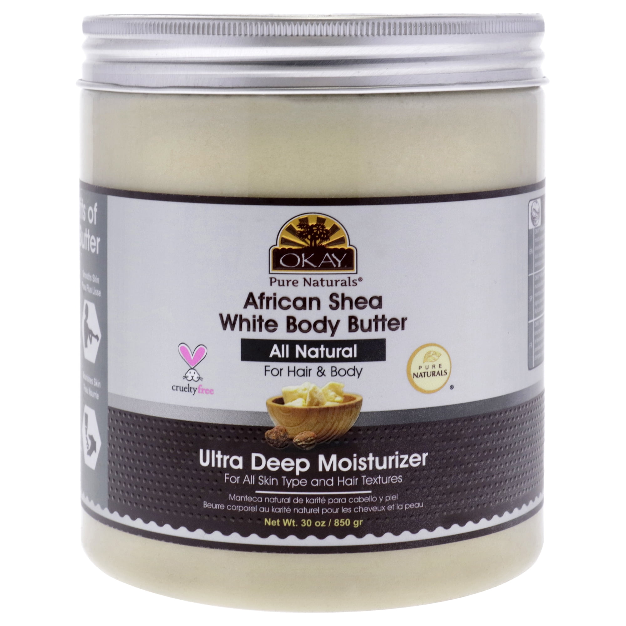 Pure Naturals African Shea Butter Smooth - White, 30 oz Body Butter ...