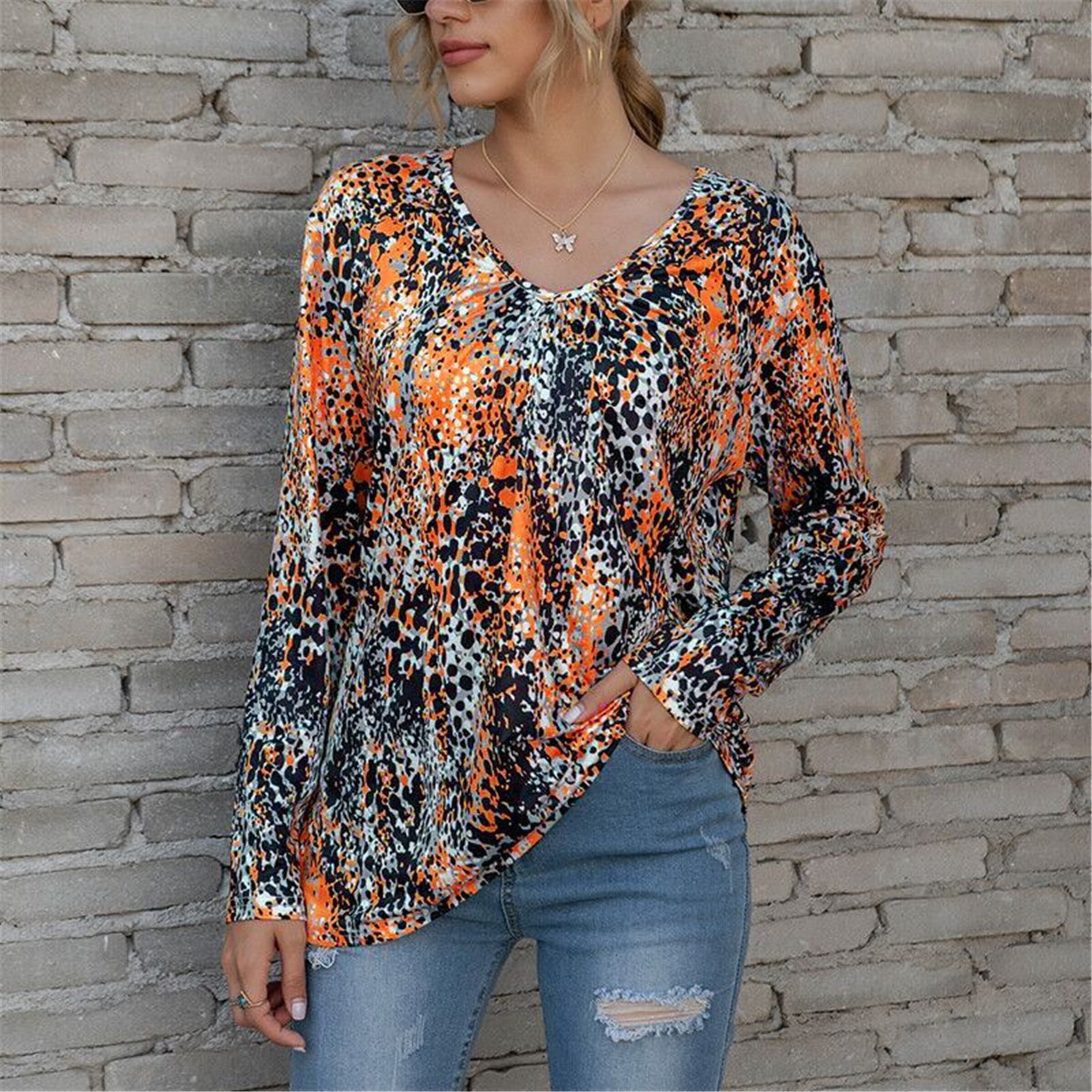 OKBOP Black Tops for Women Sexy,2021 New Fashion V-Neck Long Sleeve ...