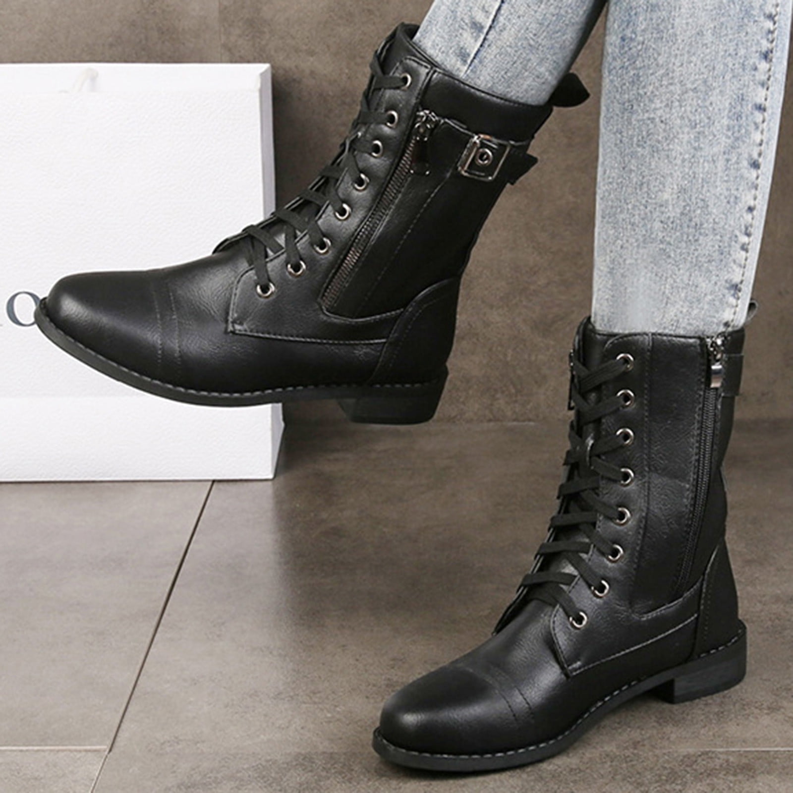 OKBOP Low Heels Shoes-Walking Shoes Women Waterproof Retro Christmas ...