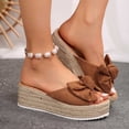 OKBOP Women Open Toe Platform Flat Slide Sandals Medium Arch Support ...