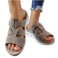 OKBOP Women Slip On Avarca Open Toe Wedge Sandals High Arch Support Mid ...
