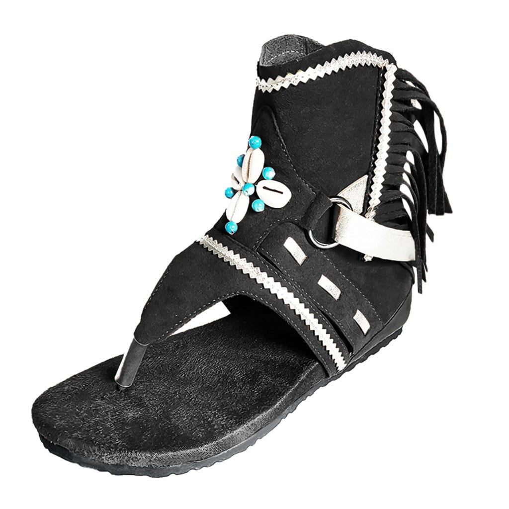 OKBOP Women's Sandals-Walking Shoes Women Retro Christmas Warm Purple ...