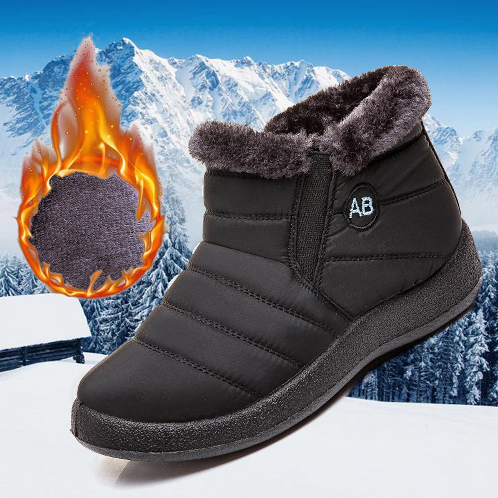 OKBOP Women's Snow Boots-Cka Warm Christmas Knee High Black Boots Retro ...
