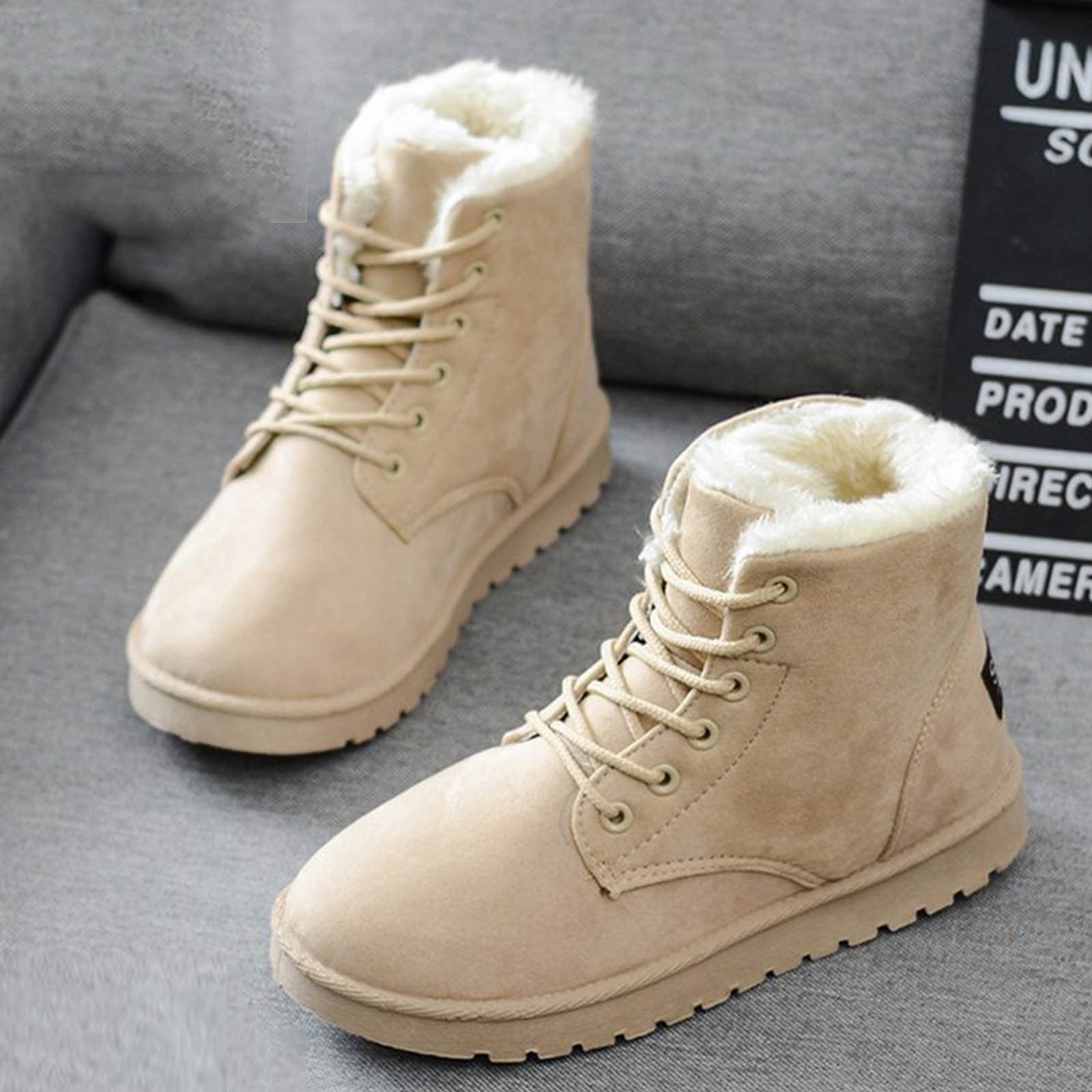 OKBOP Women's Chelsea Long Booties, Winter Warm Mid Calf Snow Boots ...