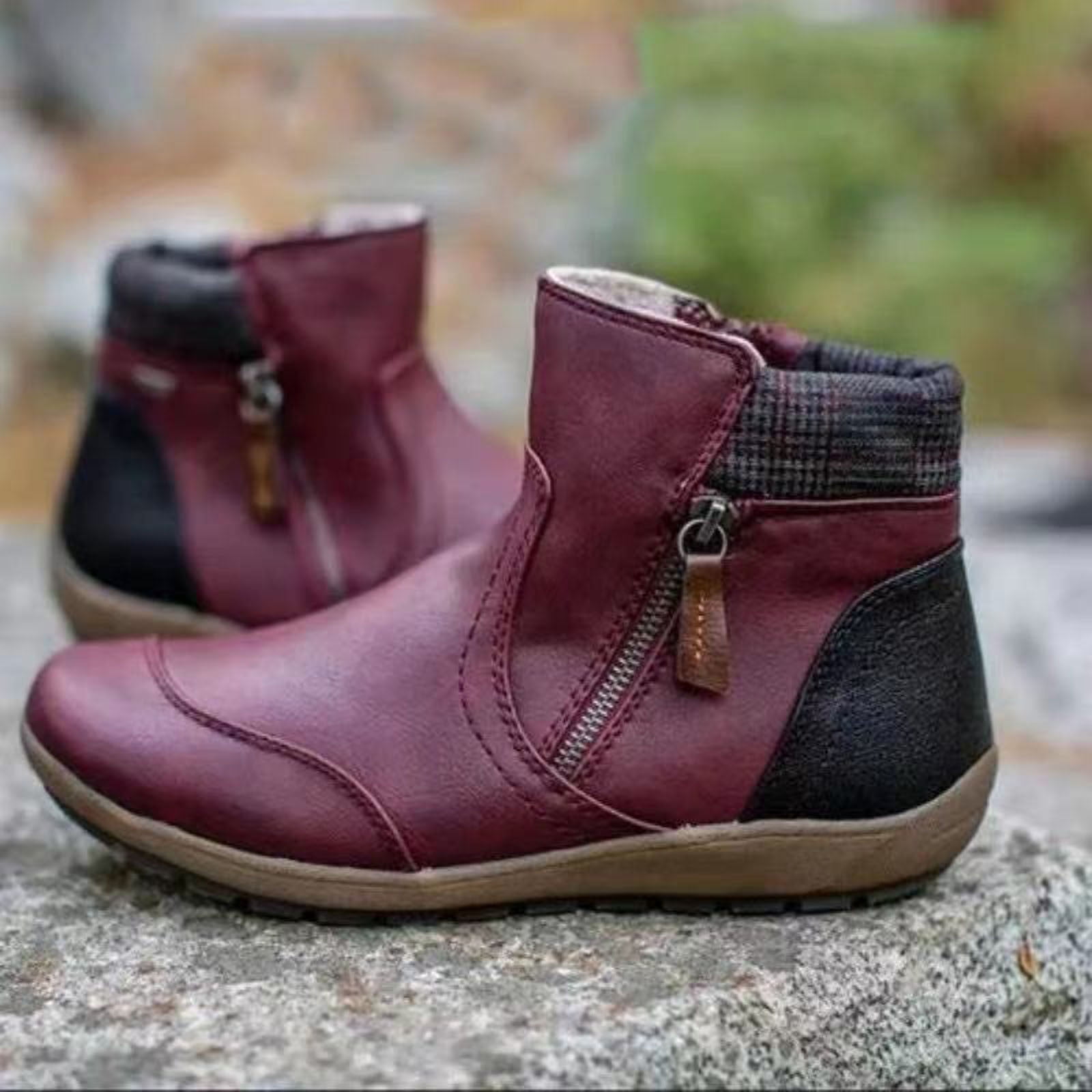 OKBOP Women's Snow Boots-Fashion Non Slip Shoes for Women Winter Wedge ...
