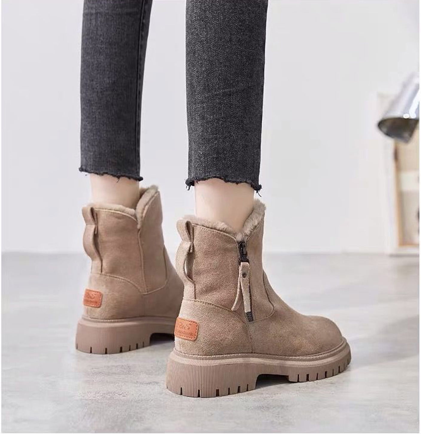 OKBOP Womens Heeled Mid-Calf Boots-Mini Boots Women Christmas Causal ...