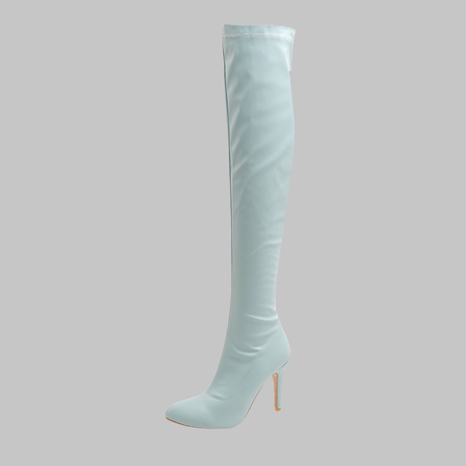 OKBOP Womens High Heels Over-The-Knee Boots-Thigh High Furry Boots for ...