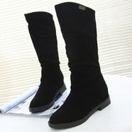 OKBOP Women's Chelsea Snow Boots-Warm Winter Lace-Up Dress Shoes, Black Retro Boots - Walmart.com