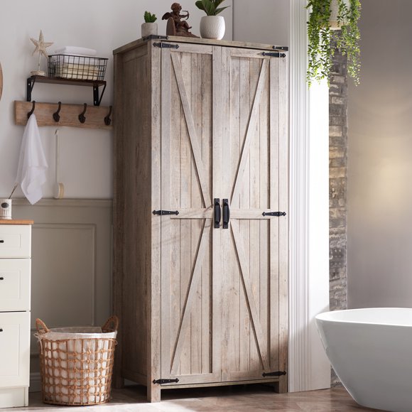 Rustic Tall Storage Cabinet