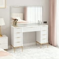 OKD 48" Modern Vanity Desk, Dressing Table with Lighted Mirror | 3 ...