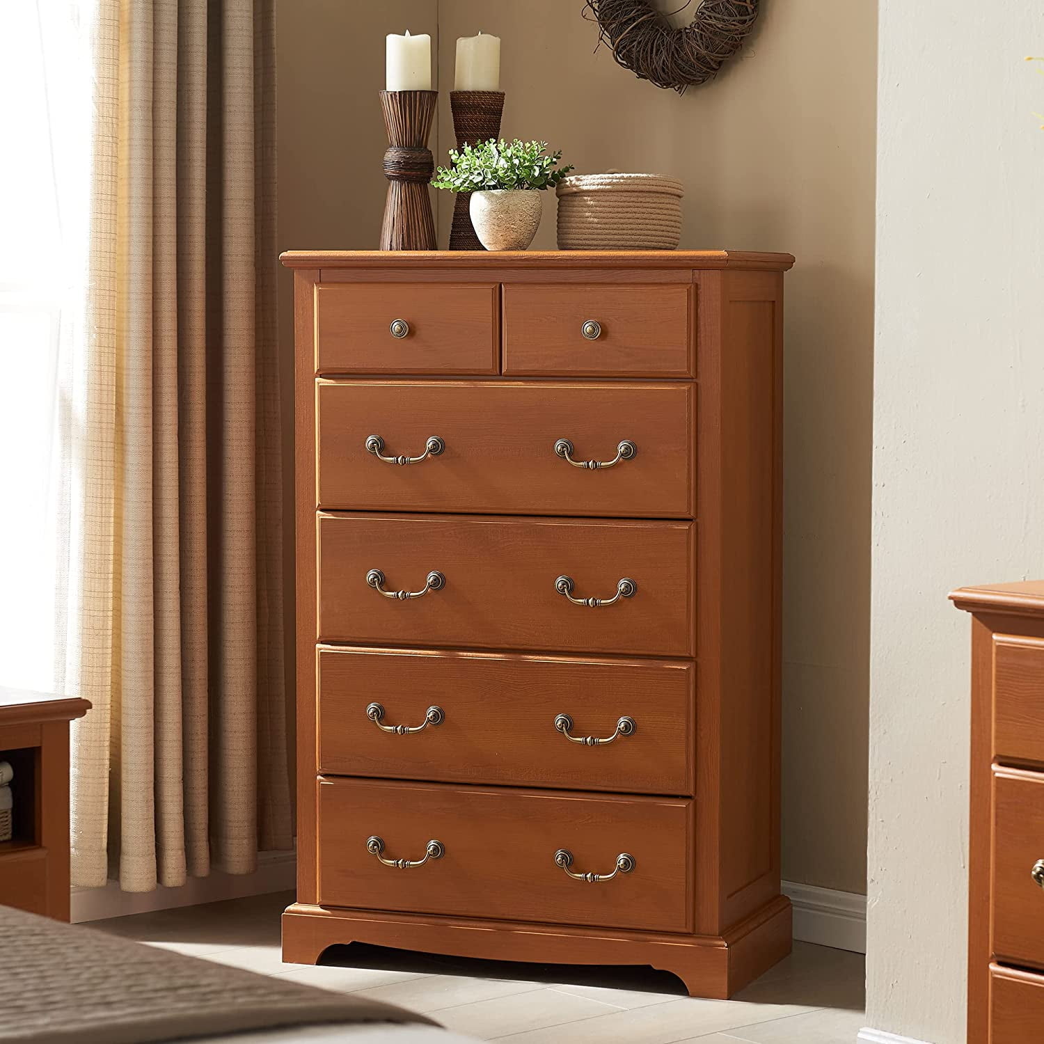 Monterey Tall 6 Drawer Chest, Cherry - Walmart.com