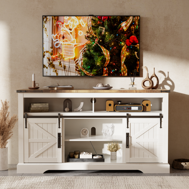 OKD Farmhouse TV Stand for TVs up to 70", Rustic Entertainment Center ...