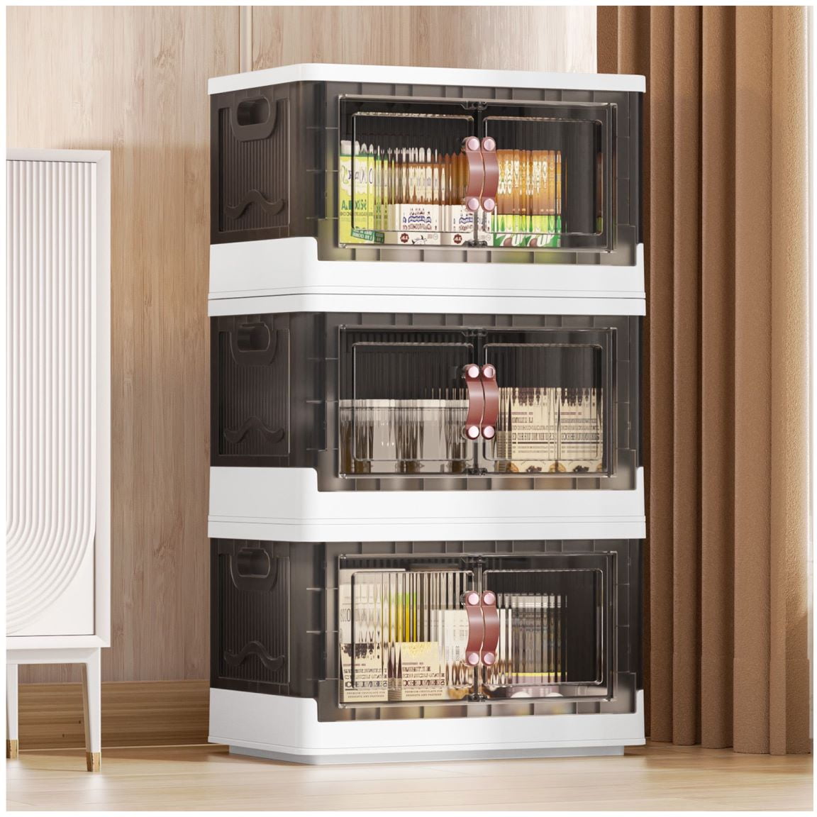 OKENTEN Stackable Storage Bins with Lids 3 Pack ,Storage Containers ...