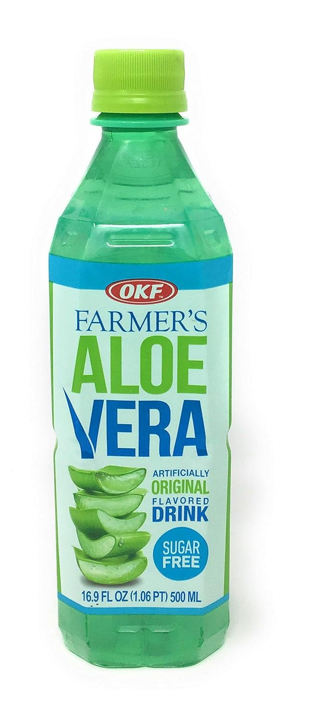 OKF Aloe Vera Drink 16.9 Ounce Bottles 12 Pack Refreshing Hydration ...